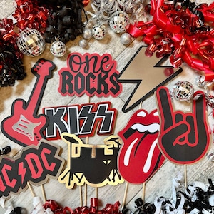 Rock N Roll Theme Centerpiece Picks Sticks - Etsy