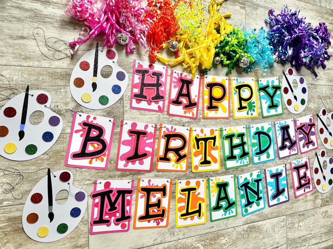 Paint Party Banner, Art Party, Pastel Paint Party, Rainbow Party, Art ...