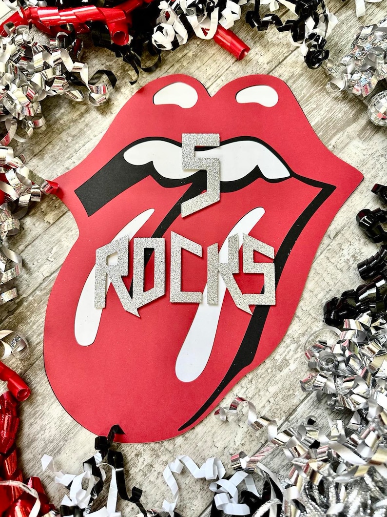 Rock N Roll Mouth Custom Wording Another One Bites the Dust Pour Some ...