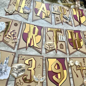 Wizard School Magic Theme Birthday Banner - Etsy