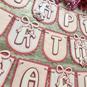 Coquette Bows Cherry Cherries Pink Red Birthday Banner - Etsy