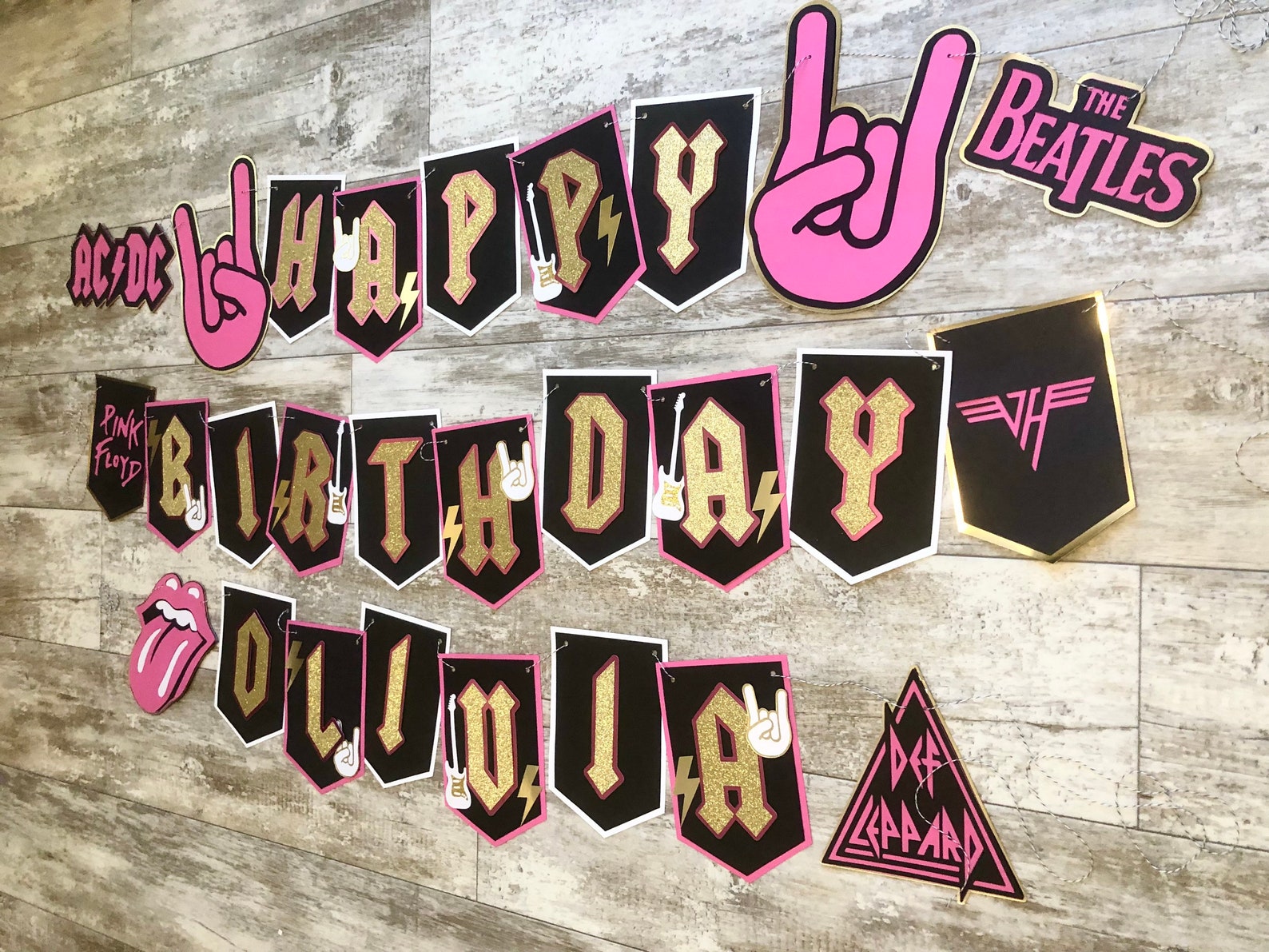 Rock N Roll Pink Gold Rockstar Rocker 80s Rock Girls Theme - Etsy