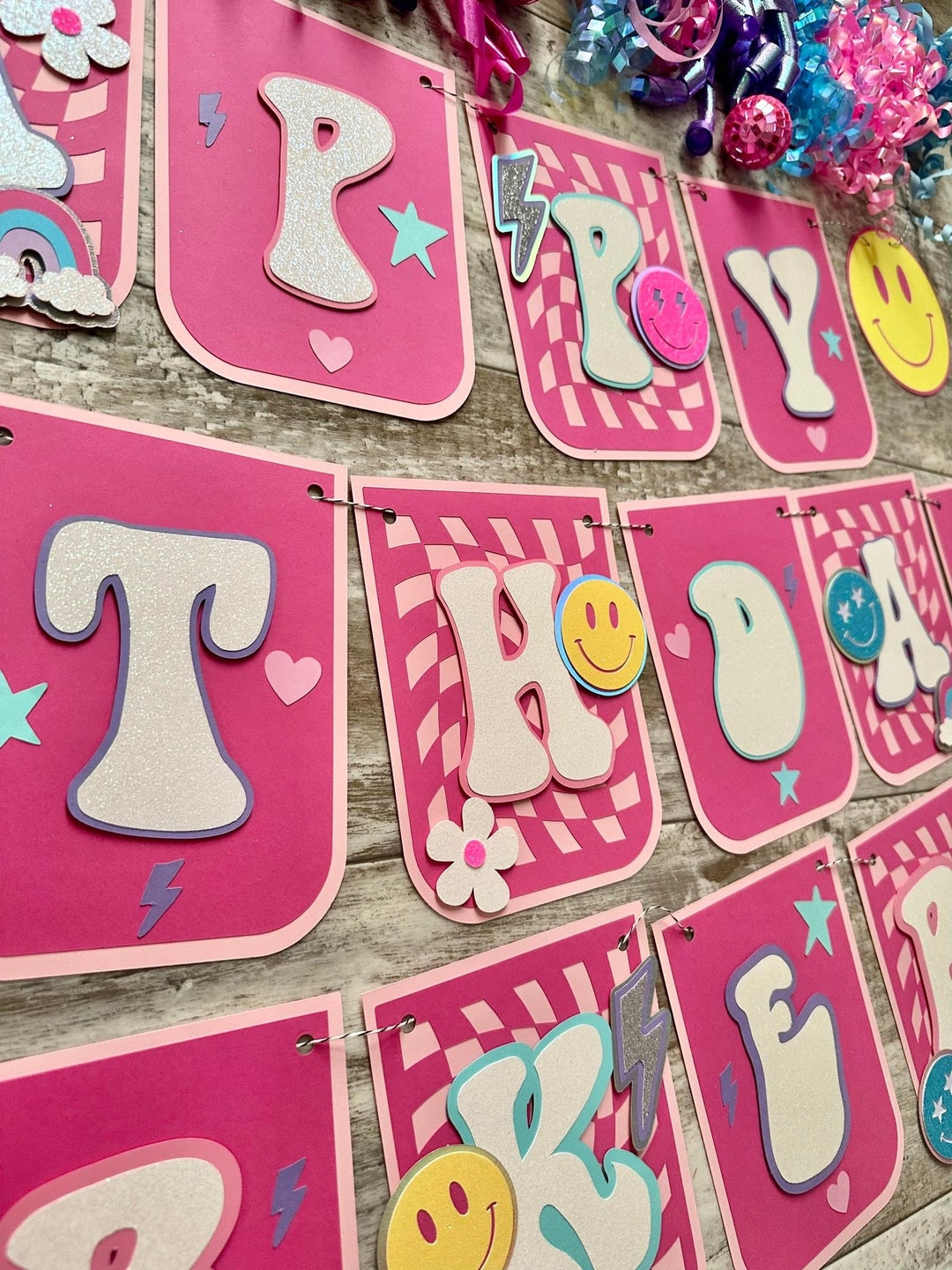 Checkered Birthday Banner Teen Girl Preppy Party Decor - Etsy