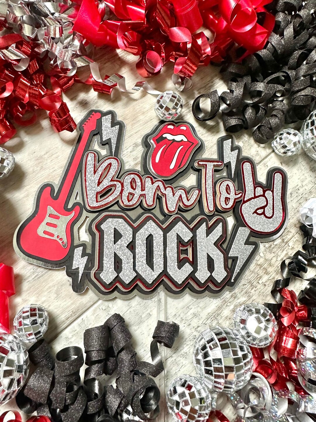 Born to Rock Rock N Roll Cake Topper - Etsy