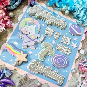 Space Unicorns Outer Space Galaxy Out of This World Theme Birthday ...
