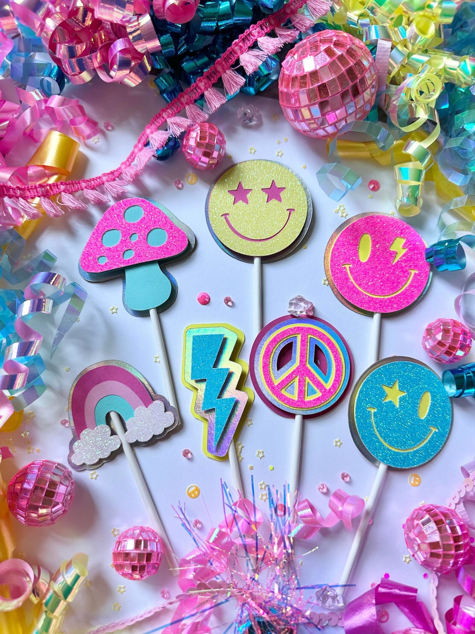 Teen Preppy Smile Rainbow Aesthetic One Happy Girl Birthday Girl Party ...
