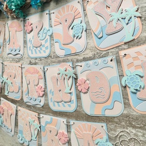 Retro Beach Hippie Boho Surfs up Checkered Vintage Birthday Banner - Etsy