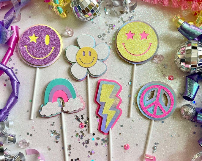 Teen Preppy Smile Rainbow Aesthetic One Happy Girl Birthday Girl Party ...