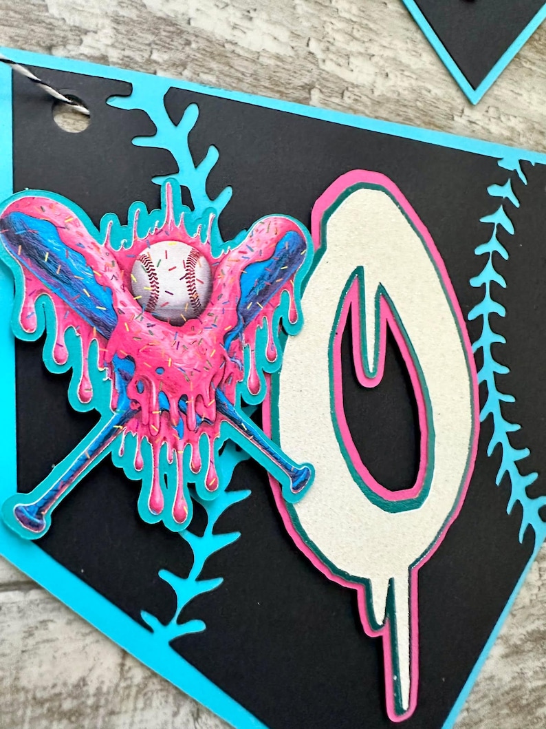 Drippy Ice Cream Drip Baseball Graffiti Birthday Banner - Etsy