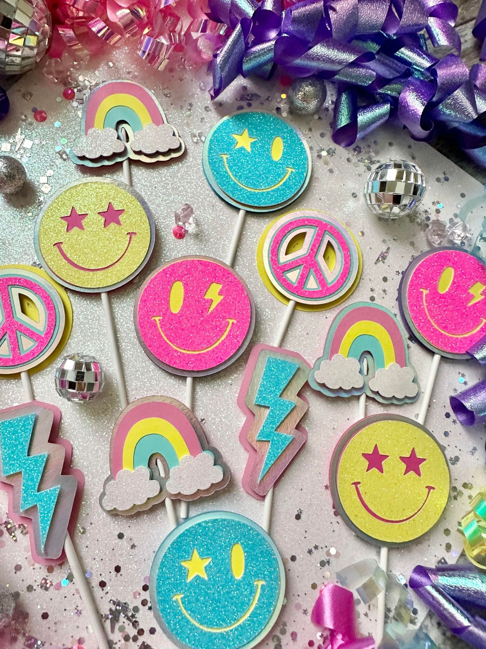 Teen Preppy Smile Rainbow Aesthetic One Happy Girl Birthday Girl Party ...