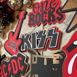 Rock N Roll Theme Centerpiece Picks Sticks - Etsy