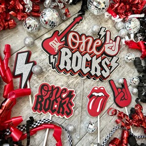 One Rocks Rock N Roll Born to Rock Theme Cake Topper - Etsy
