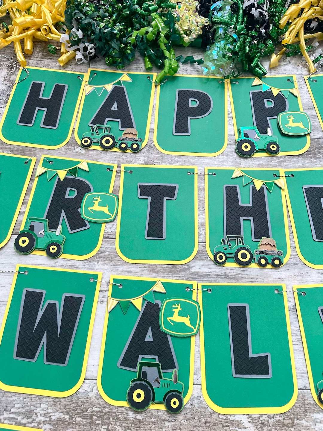 Green Tractor Farm Theme Birthday Banner - Etsy
