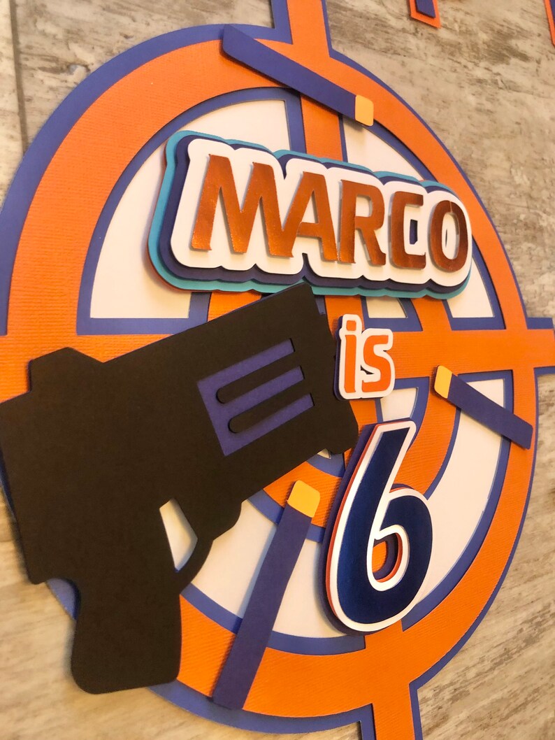 Foam Dart War Laser Dart Gun Target Blue Orange Theme Birthday - Etsy