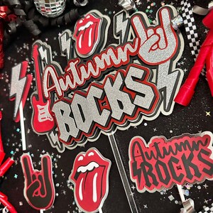 Rock Rockstar Rock N Roll One Rocks Cake Topper & Cupcake Toppers - Etsy
