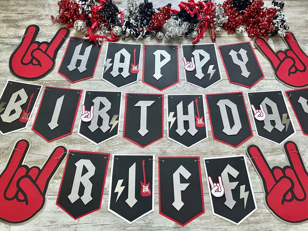 Rock N Roll Rockstar Born to Rock First 1st Party Happy Birthday ...