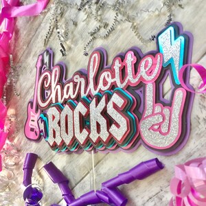 Girls Rock Rockstar Rock N Roll One Rocks Cake Topper & - Etsy