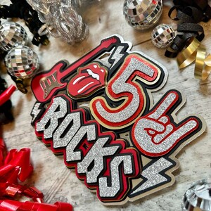 Rock N Roll Theme 1 2 3 4 5 Rocks Cake Topper - Etsy
