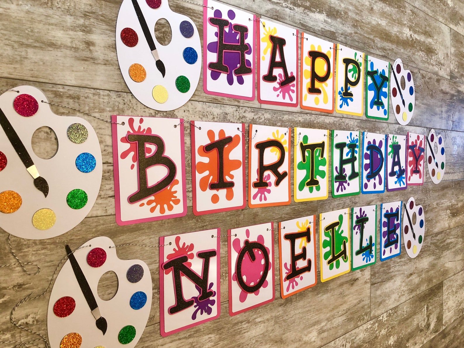 Paint Party Banner Art Party Pastel Paint Party Rainbow - Etsy