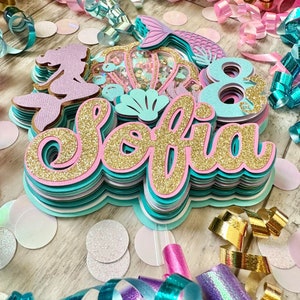 Mermaid Under the Sea Ocean Theme Glitter Shaker Cake Topper - Etsy