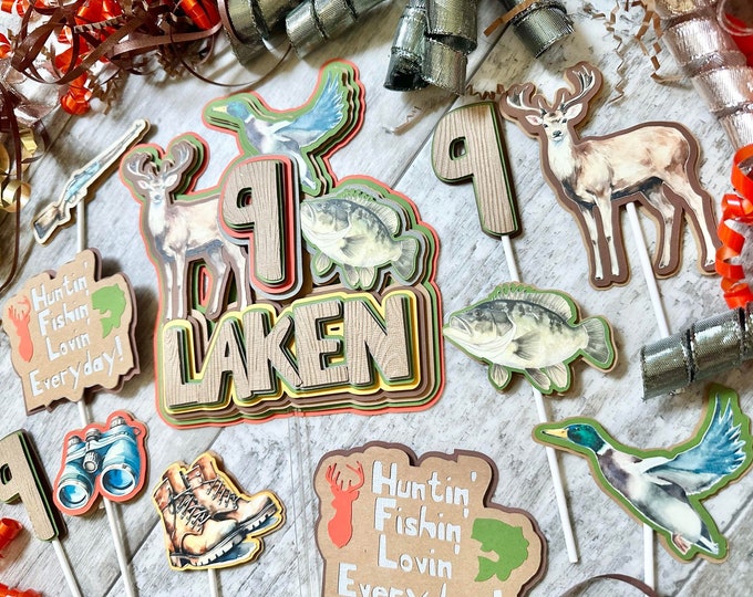 Hunting Themed Wedding Cake Topper Antler Shot Guns Rifle Bride and ...