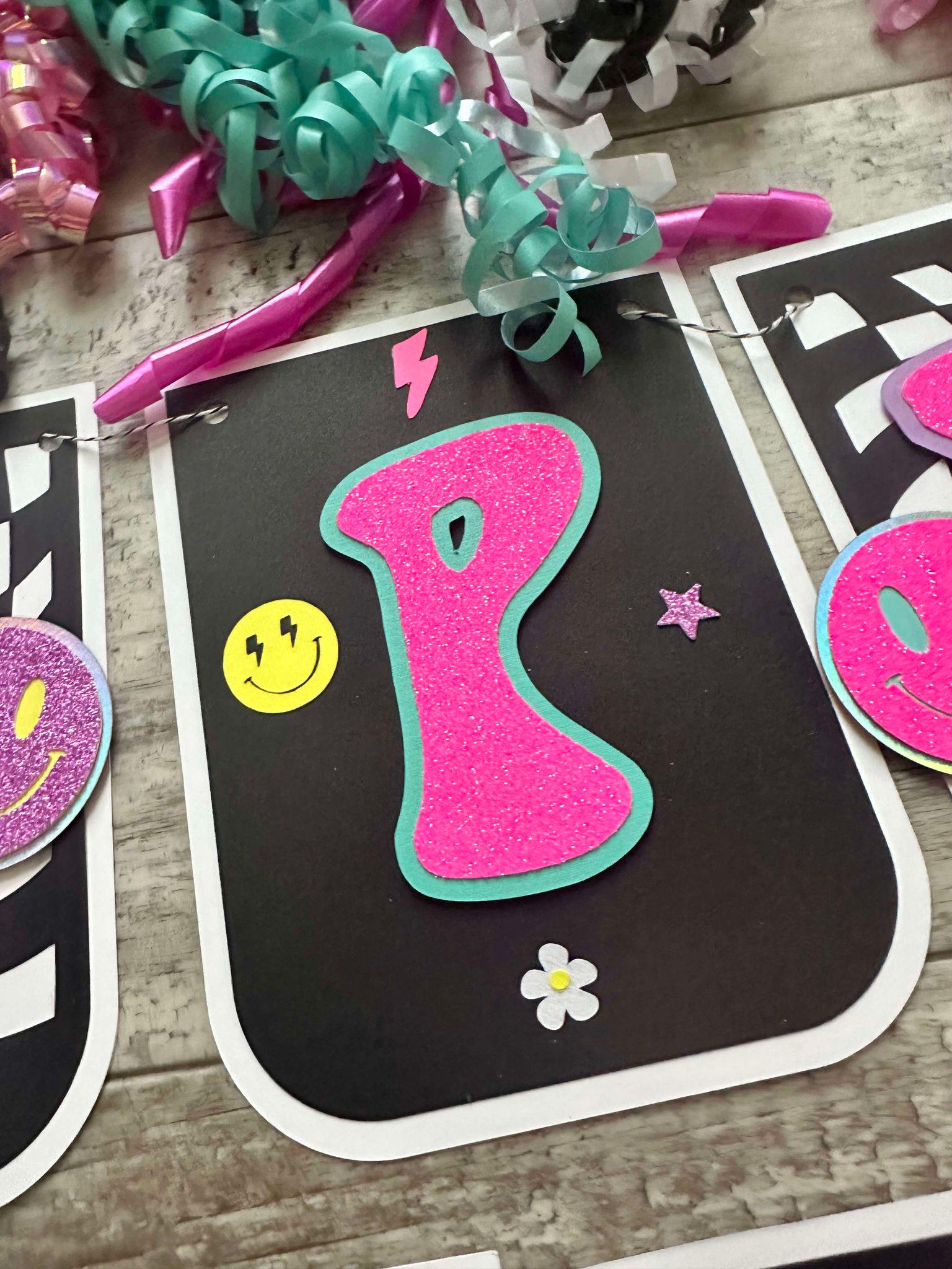 Teen Preppy Aesthetic Checkered Happy Birthday Banner One Happy Girl ...