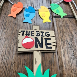 The Big ONE Fishing Theme Bobber Banner First Birthday Banner - Etsy