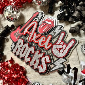 Rock Rockstar Rock N Roll One Rocks Cake Topper & Cupcake Toppers - Etsy