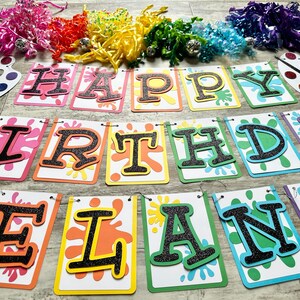 Paint Party Banner, Art Party, Pastel Paint Party, Rainbow Party, Art ...
