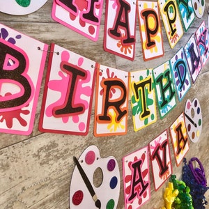 Paint Party Banner, Art Party, Pastel Paint Party, Rainbow Party, Art ...