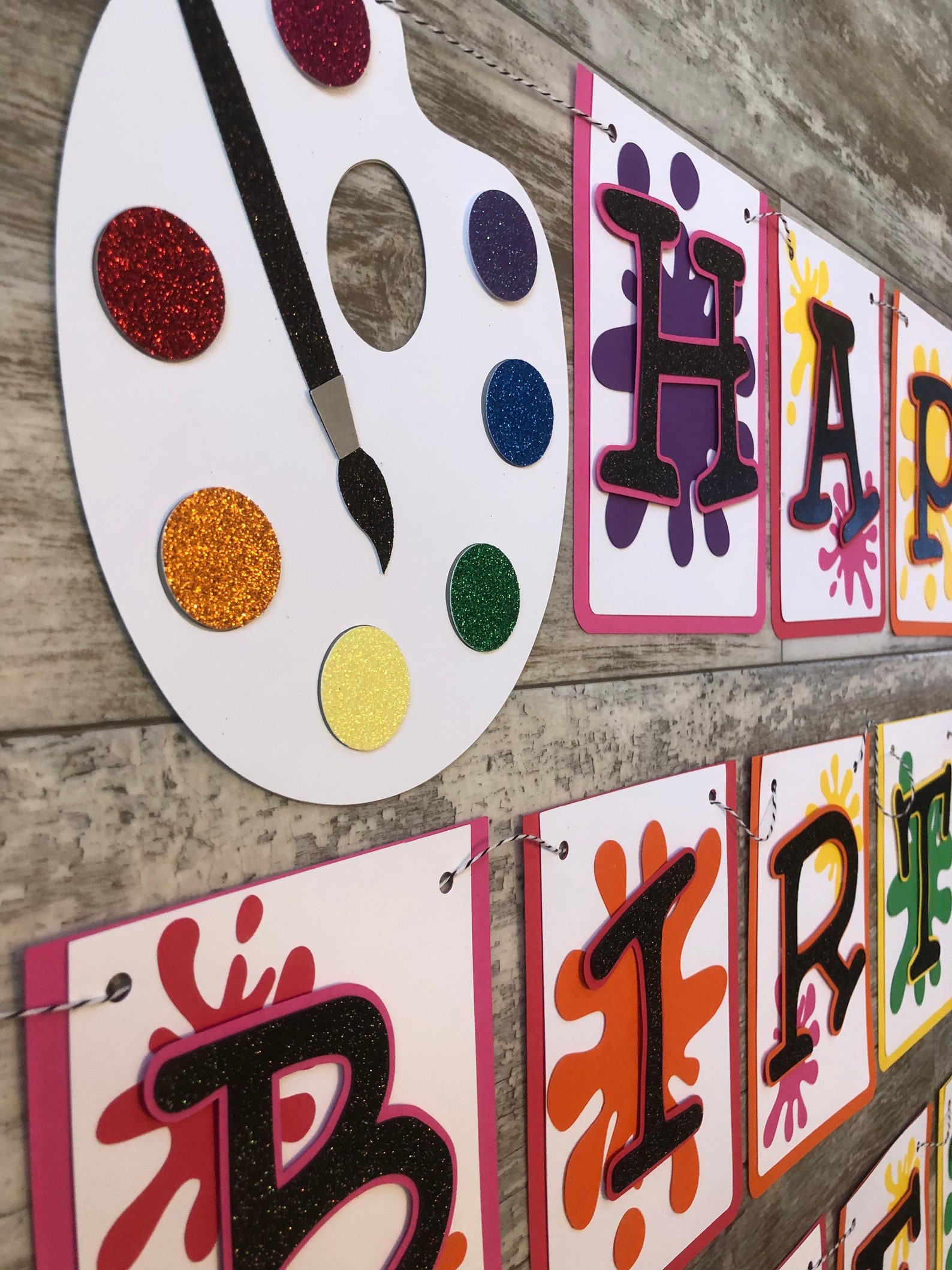 Paint Party Banner Art Party Pastel Paint Party Rainbow - Etsy