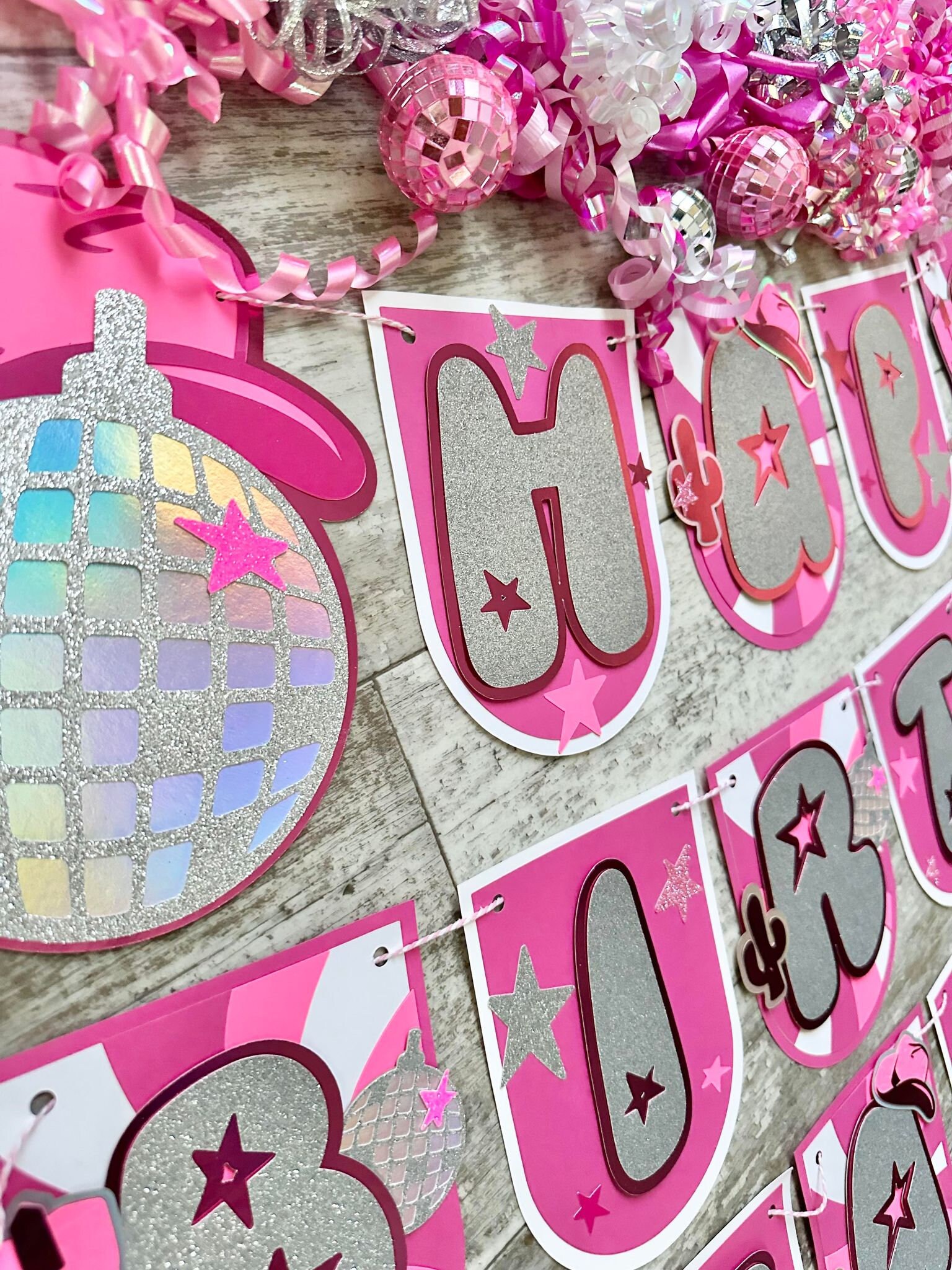 Disco Cowgirl Lets Go Girls Space Cowgirl First Rodeo Theme Birthday ...
