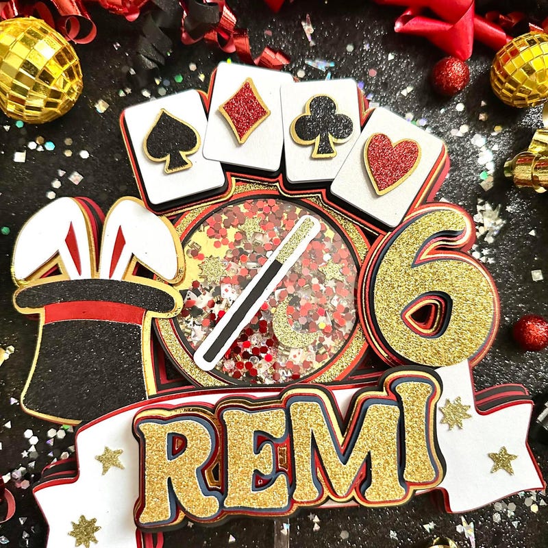 Playing Card Cake Topper - Etsy