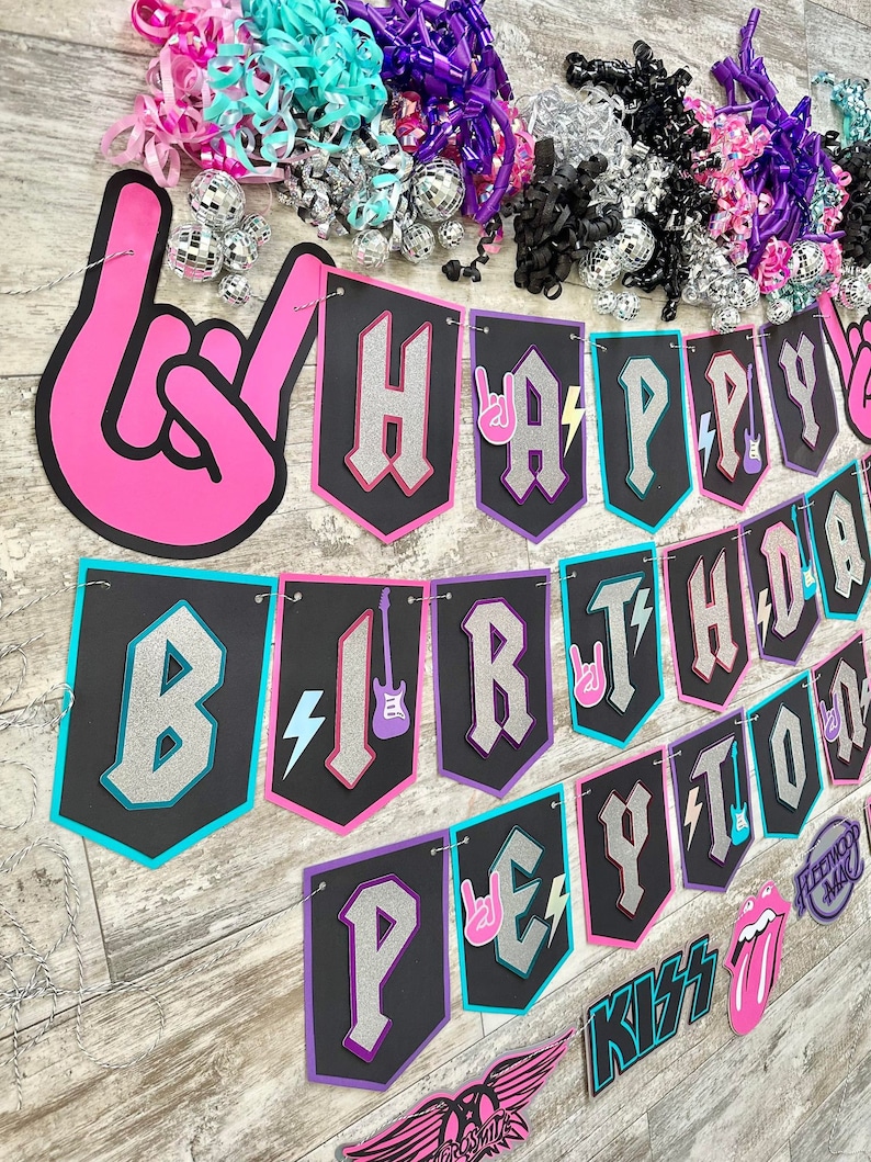 Rock N Roll Rockstar First 1st Birthday Bachelorette Party Banner - Etsy
