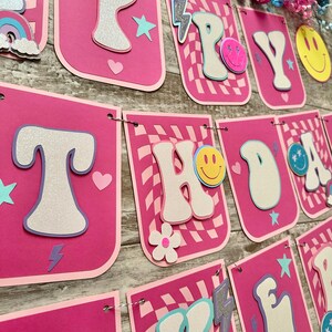 Teen Preppy Aesthetic Checkered Happy Birthday Banner One Happy Girl ...