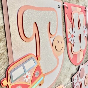 Groovy Flower Child Peach Dusty Pink 70s Hippie Birthday Banner - Etsy