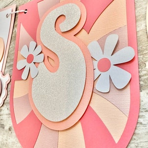 Groovy Flower Child Peach Dusty Pink 70s Hippie Birthday Banner - Etsy