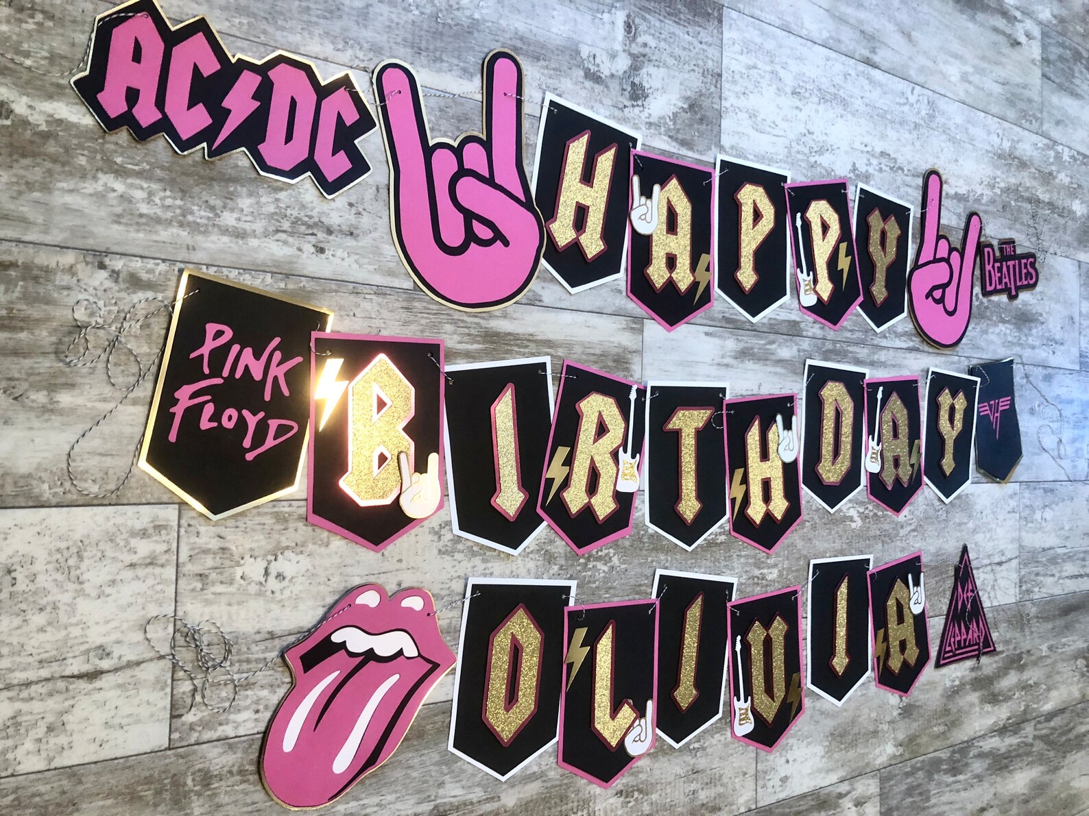 Rock N Roll Pink Gold Rockstar Rocker 80s Rock Girls Theme - Etsy