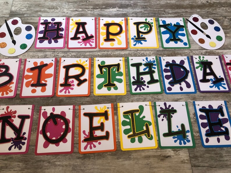 Paint Party Banner Art Party Pastel Paint Party Rainbow - Etsy