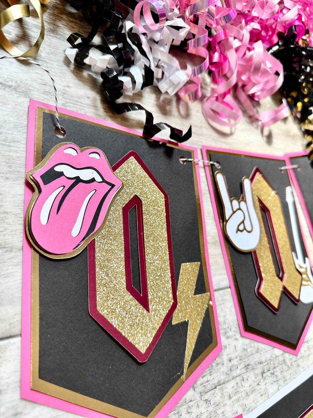 Rock N Roll Pink Gold Rockstar Rocker 80s Rock Girls Theme Birthday ...