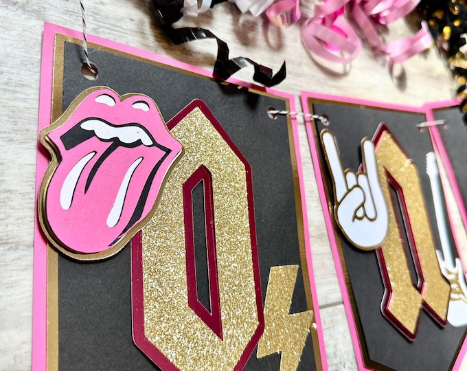 Rock N Roll Pink Gold Rockstar Rocker 80s Rock Girls Theme Birthday ...