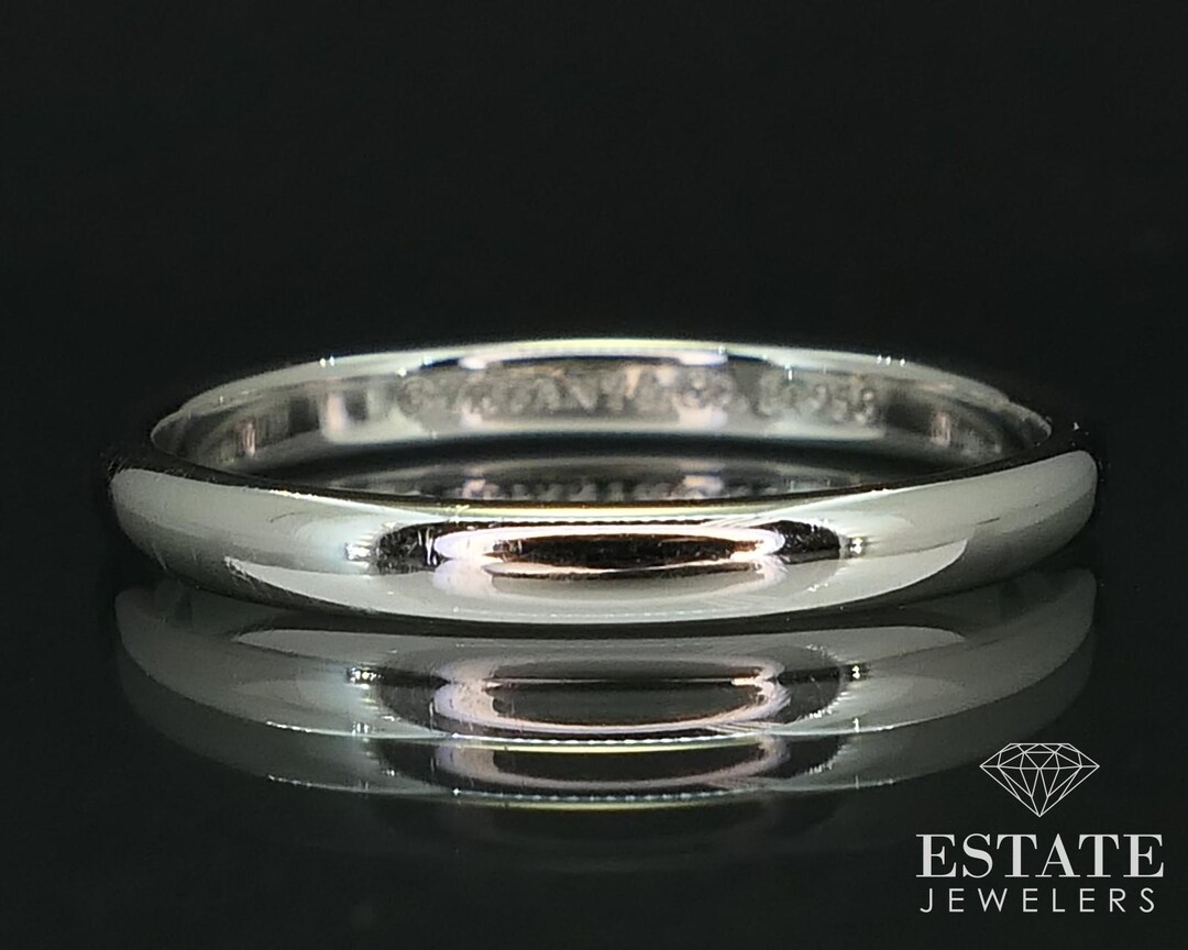 Platinum Tiffany & Co. Forever 2mm Ladies Band Ring 2.3g I16494 - Etsy