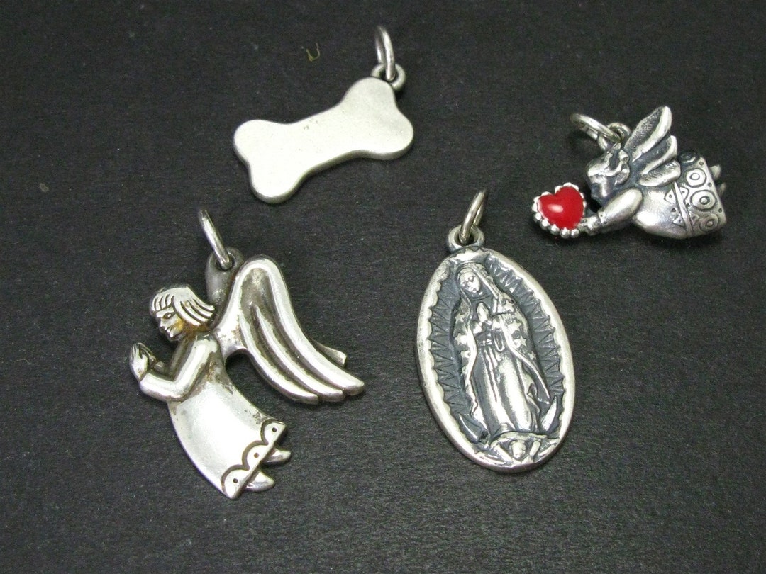 Sterling James Avery Retired Angel Religious Dog Bone Charm Lot of 17 ...