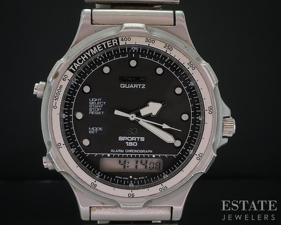 Vintage Seiko Quartz Sports Alarm Chronograph Digital… - Gem