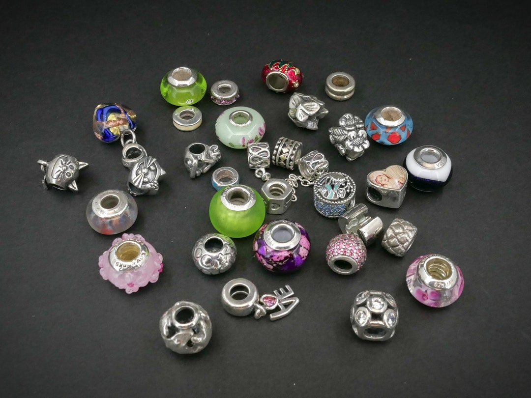 Sterling Silver Trollbead Chamilia Glass Loaded Bead Charm Lot 82.9g ...