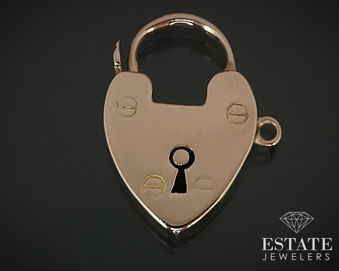Victorian 9k Rose Gold Lawson Ward Gammage Heart Charm Lock Clasp 1.6g ...