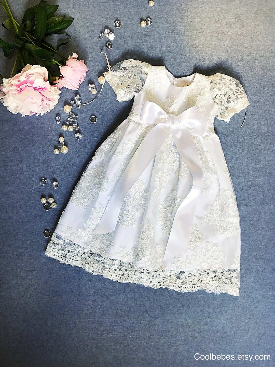 Hera Baby Girl's Christening Gown, Flower Girl Dress, Baptism Dress ...