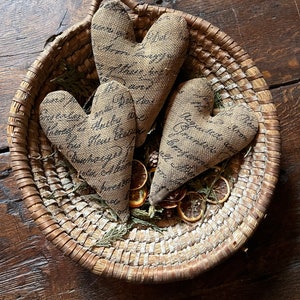 Burlap Script Heart Sachets - Etsy