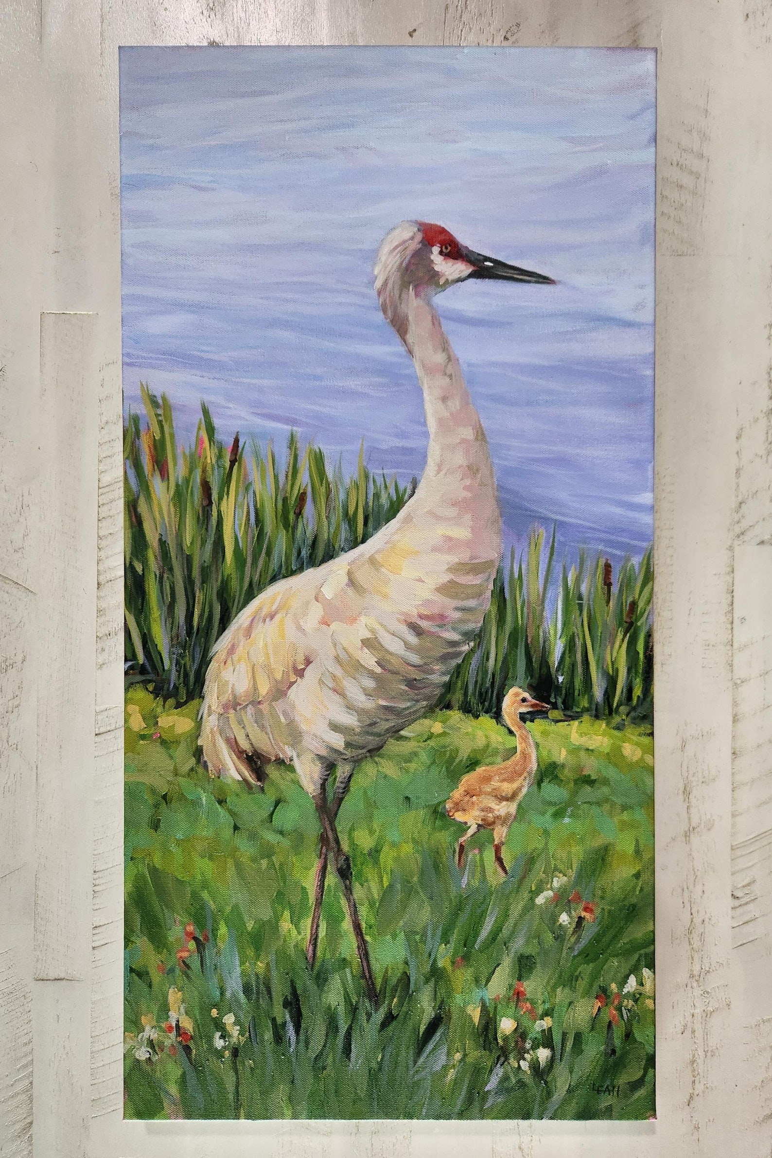 Sandhill Crane Original Acrylic Painting on Large Canvas, Florida Decor ...