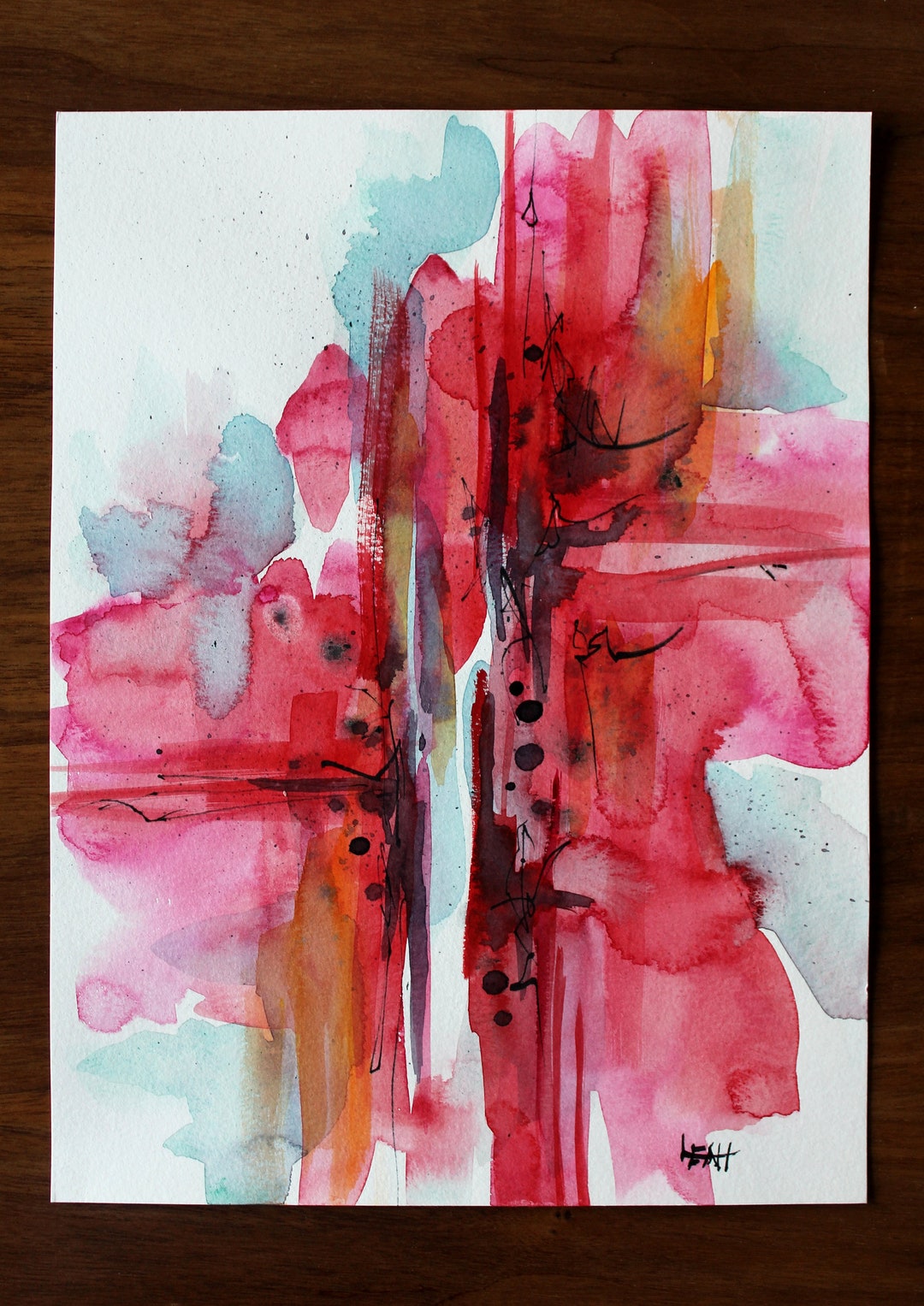 Original 12x9 Modern Abstract Watercolor "feeling Bright" - Etsy